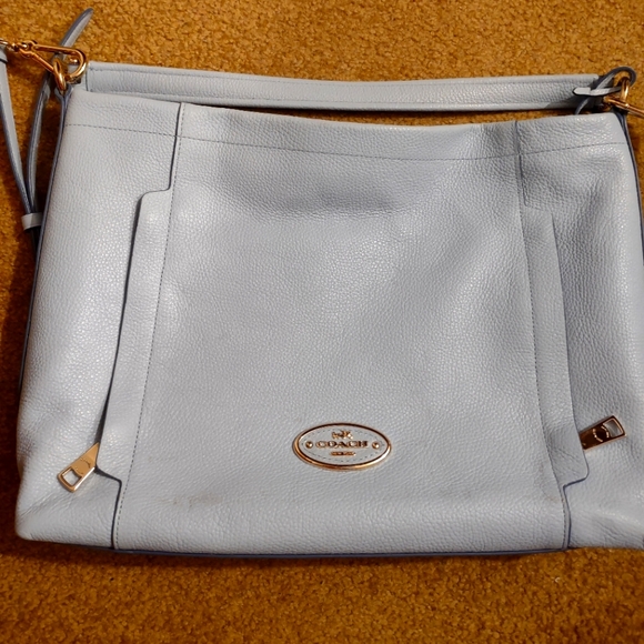 Coach | Bags | Coach Light Blue Handbag With Crossbody Strap | Poshmark